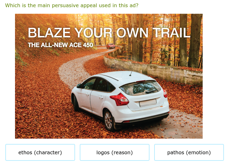 Which is the main persuasive appeal used in | StudyX