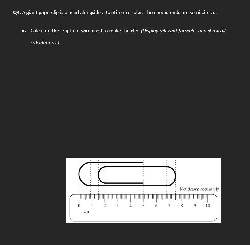Q4. A giant paperclip is placed alongside a | StudyX