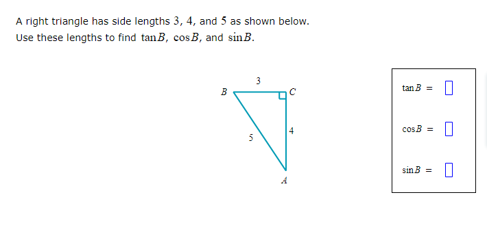 A right triangle has side lengths 3, 4, and | StudyX