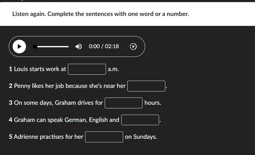 Listen again. Complete the sentences with | StudyX
