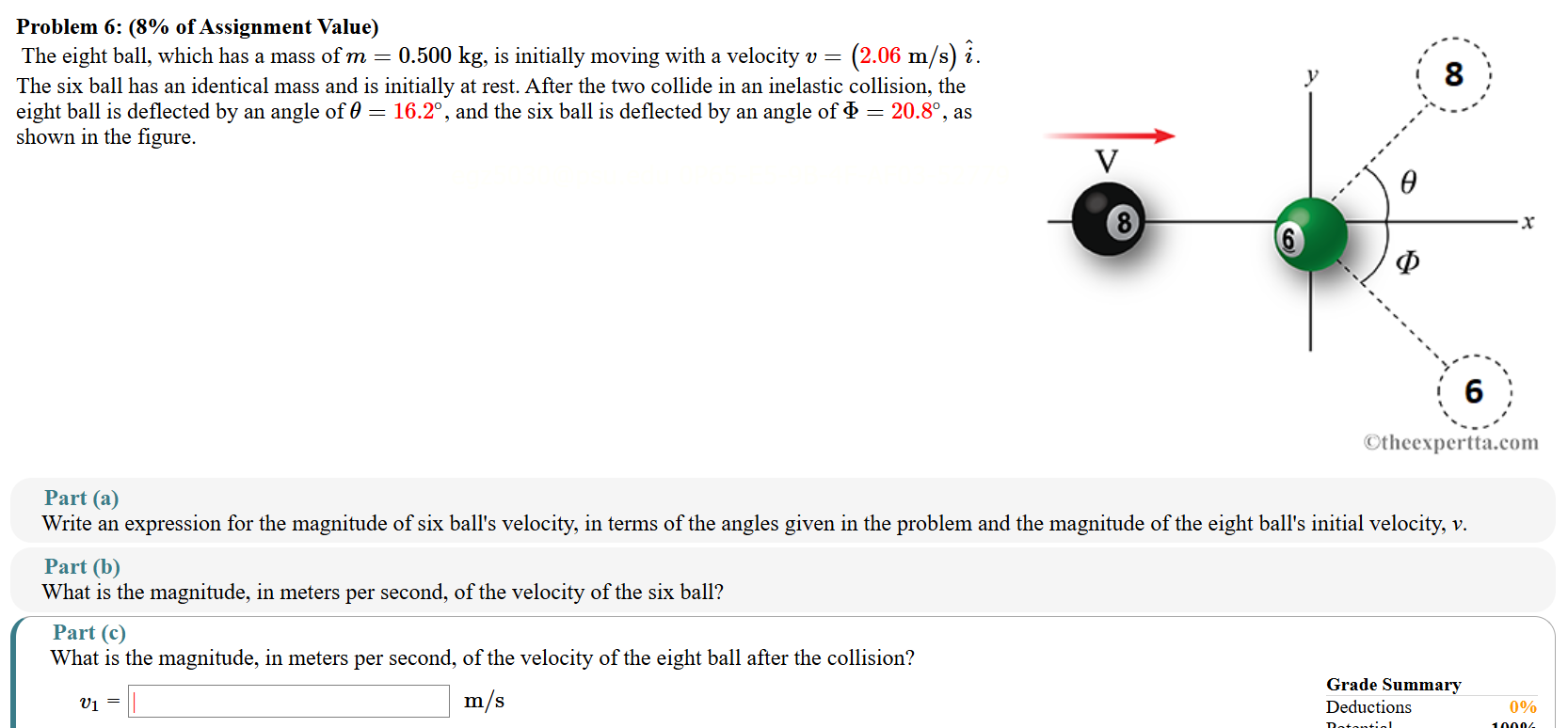 Problem 6: (8% of Assignment Value) The | StudyX