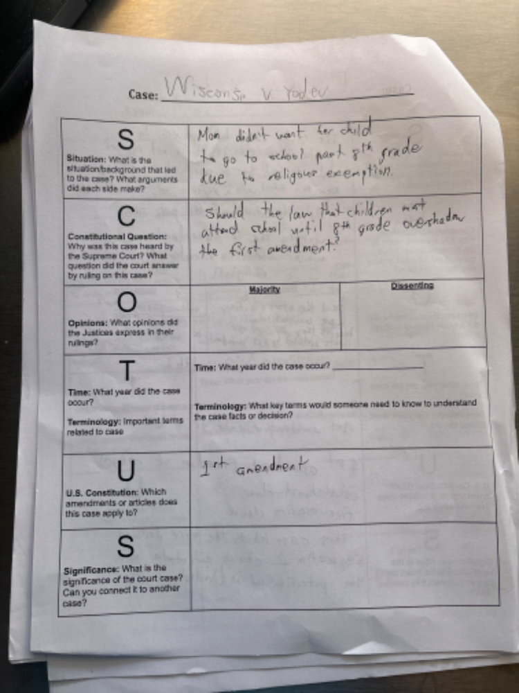 Case: Wisconsin v rodev S Situation: What | StudyX