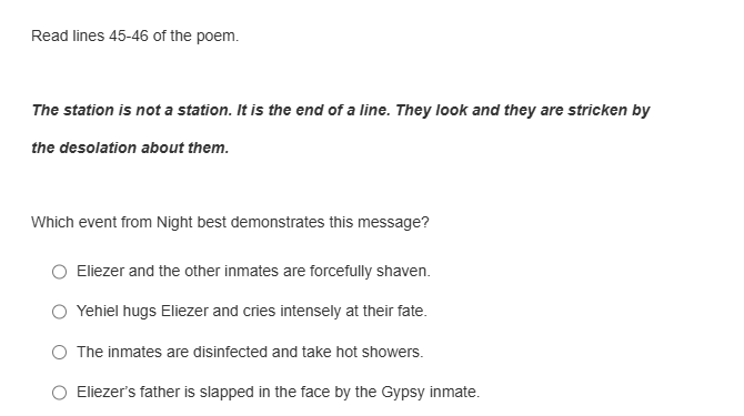 Read lines 24 through 26 from the poem. And | StudyX