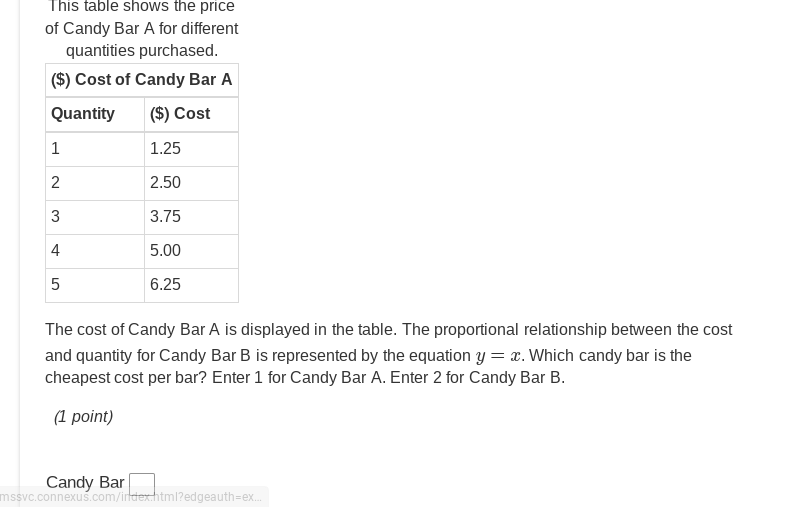 This table shows the price of Candy Bar A | StudyX