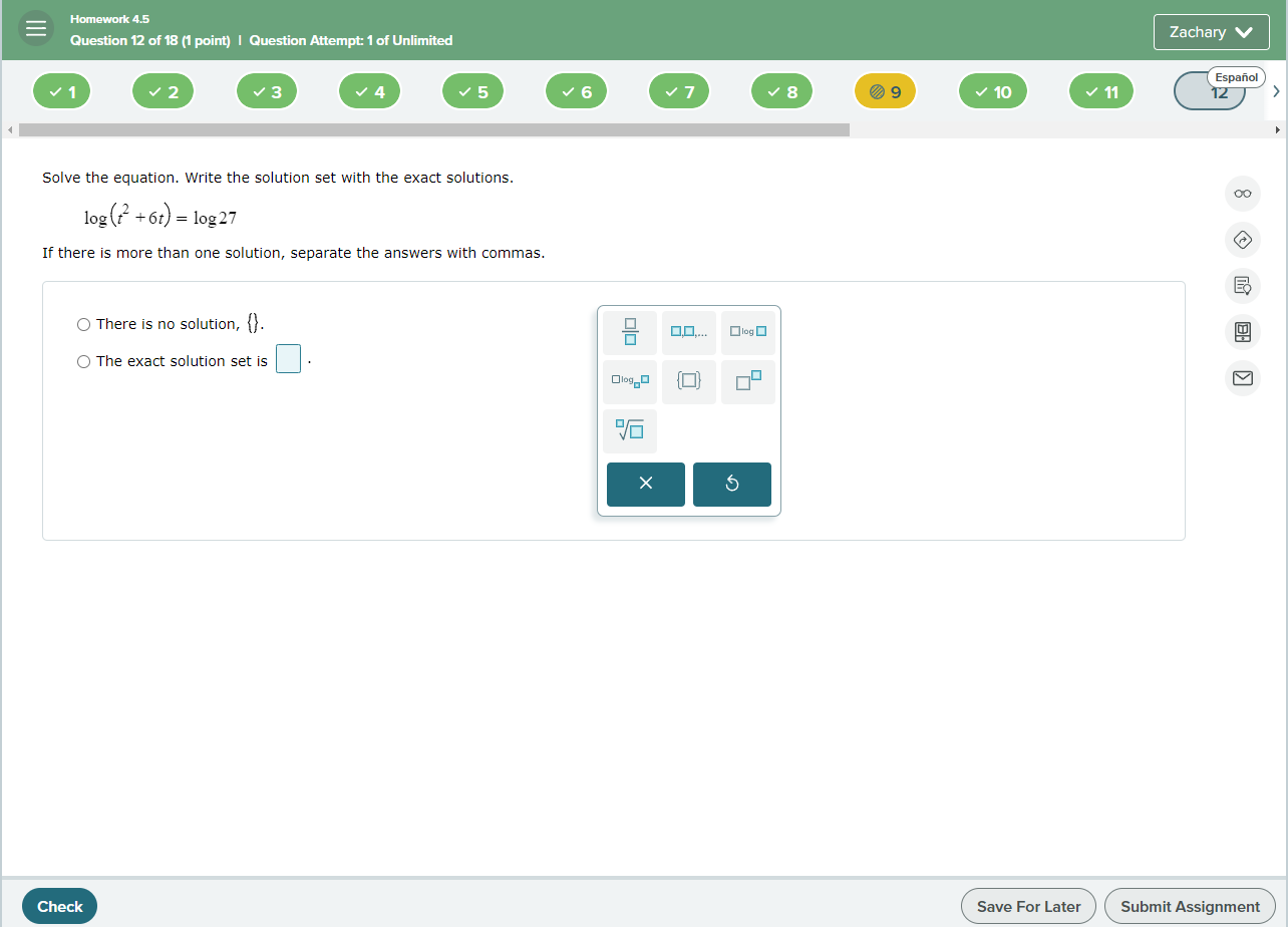 Solve the equation. Write the solution set | StudyX