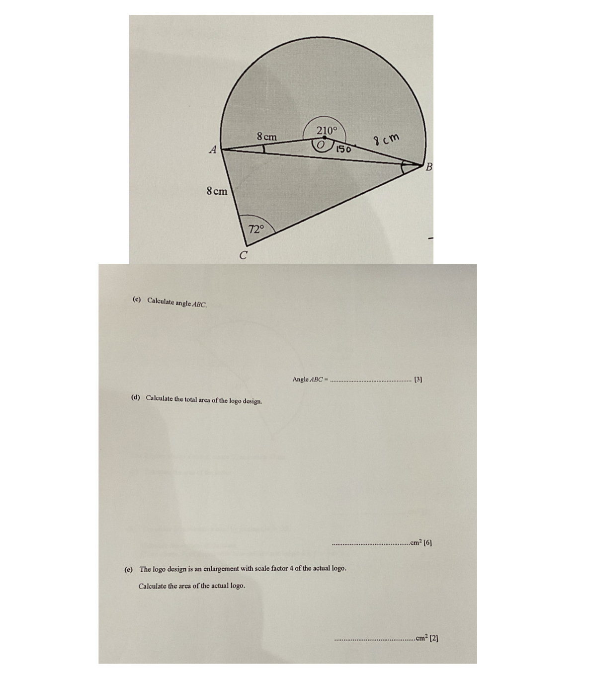 (c) Calculate angle A B C Angle A B C= 3 | StudyX