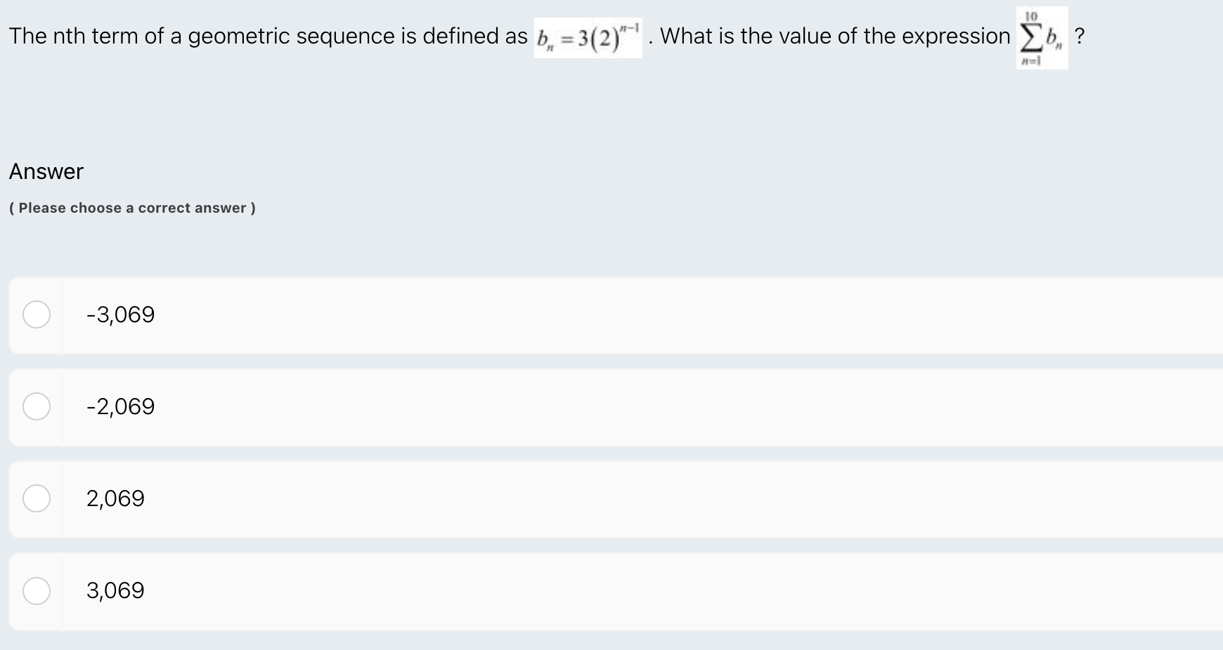 The nth term of a geometric sequence is | StudyX