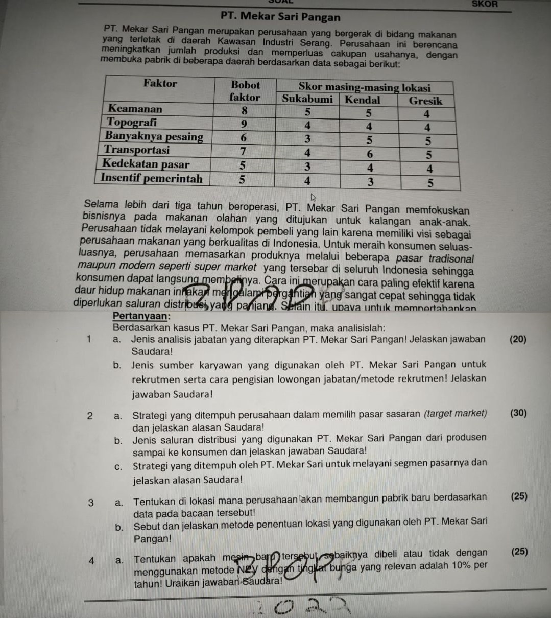 PT. Mekar Sari Pangan PT. Mekar Sari Pangan | StudyX