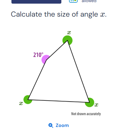 Calculate the size of angle $x$. There is a | StudyX