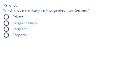 Which modern military rank originated from