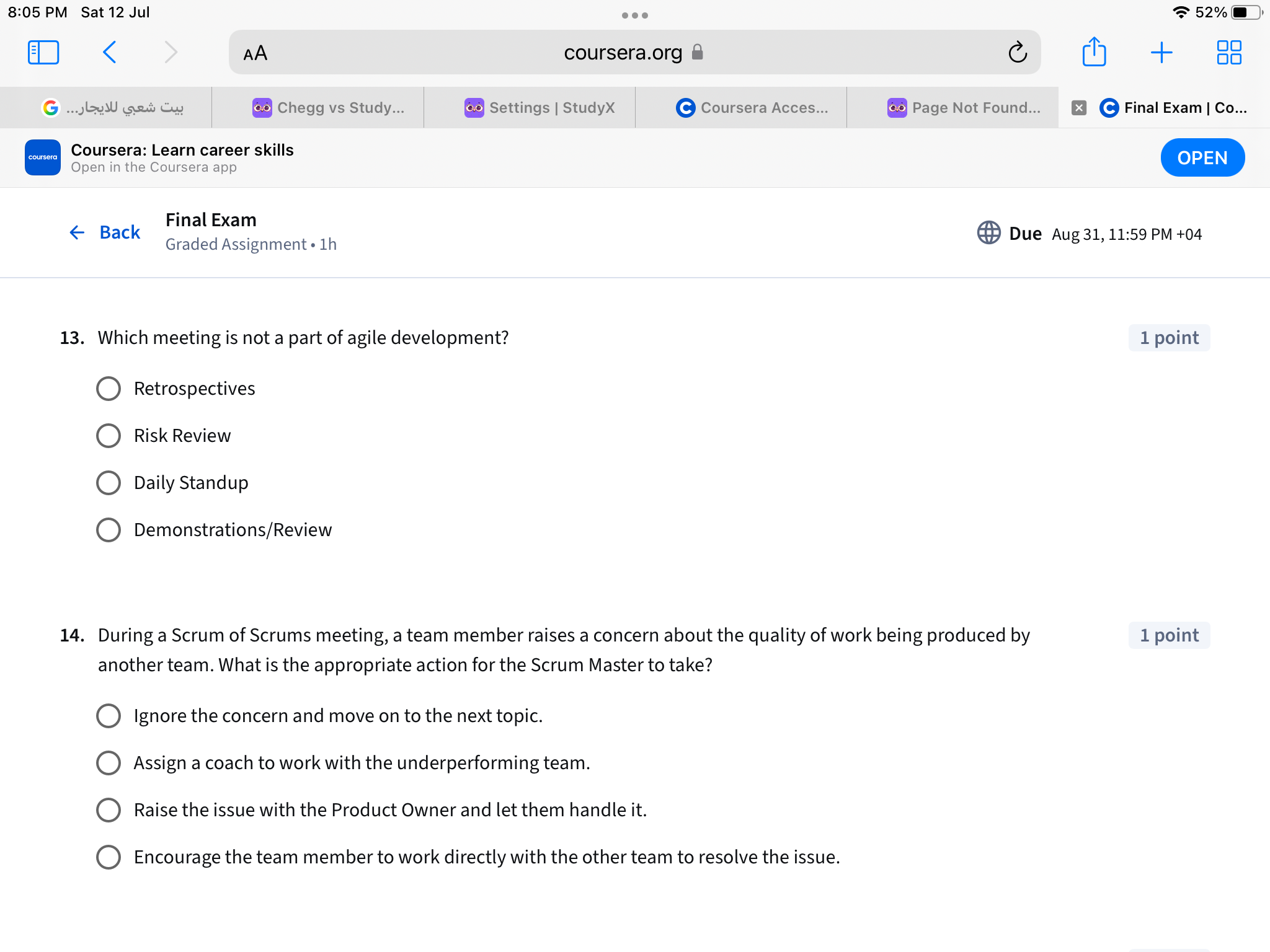 Which meeting is not a part of agile