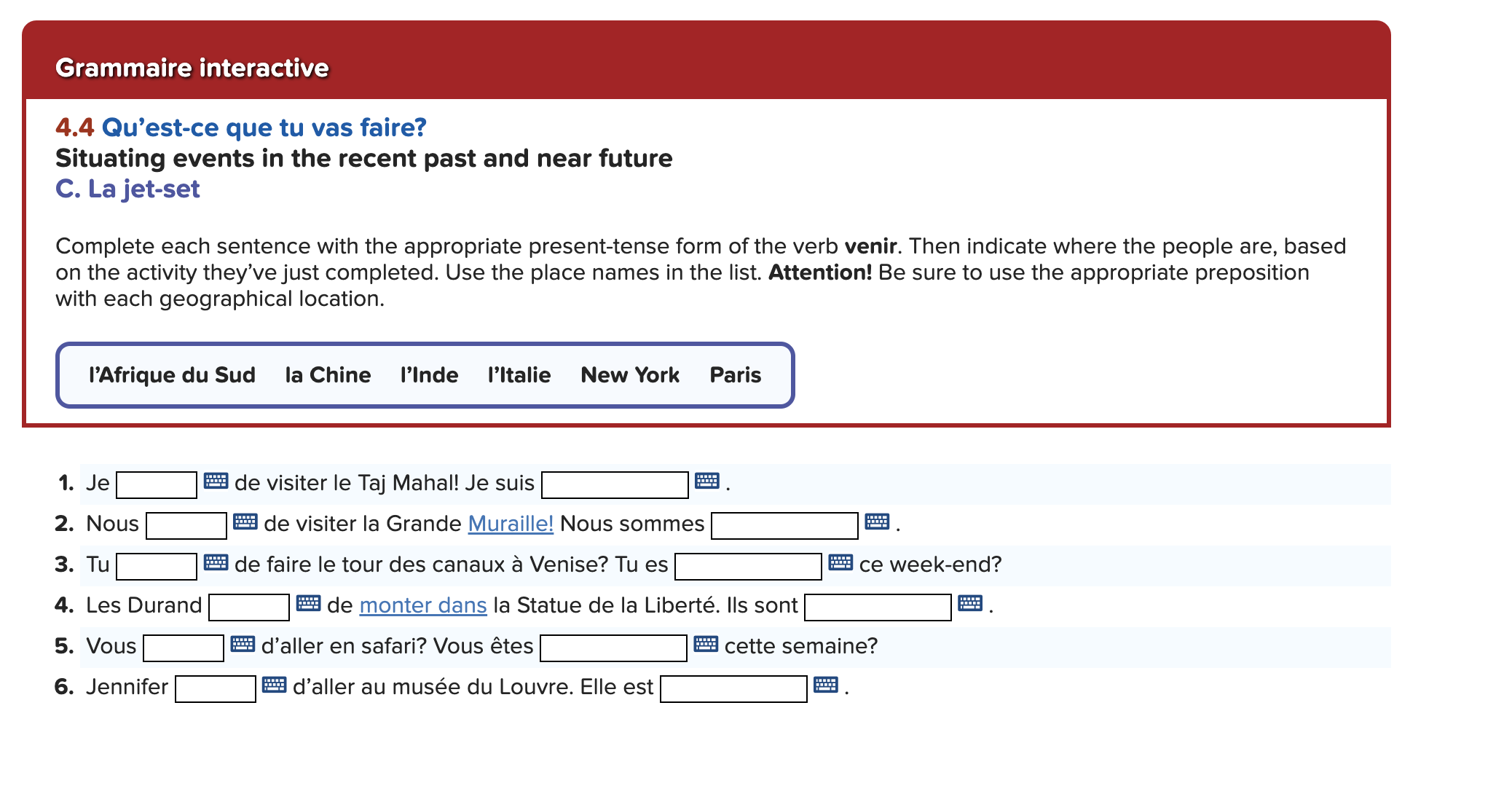 Complete each sentence with the appropriate | StudyX
