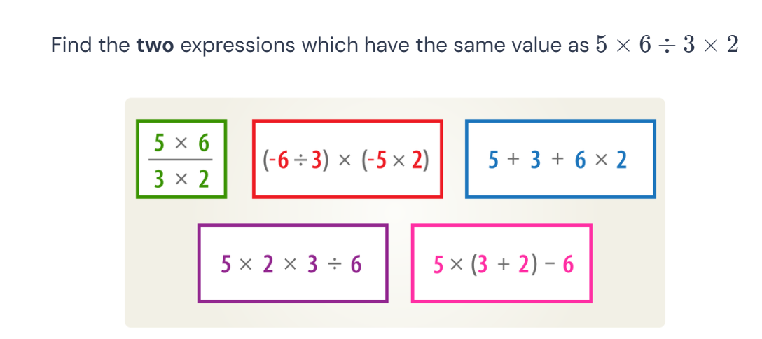 Find the two expressions which have the same | StudyX