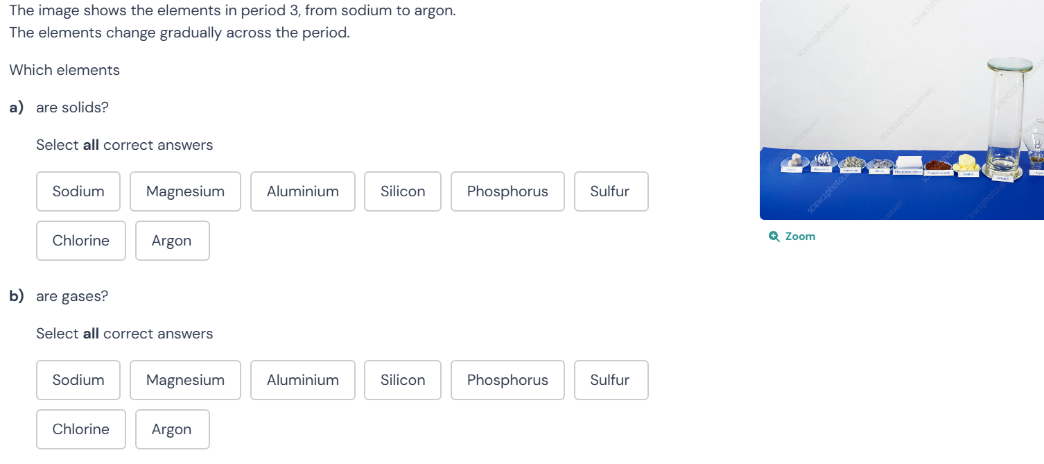 The image shows the elements in period 3, | StudyX