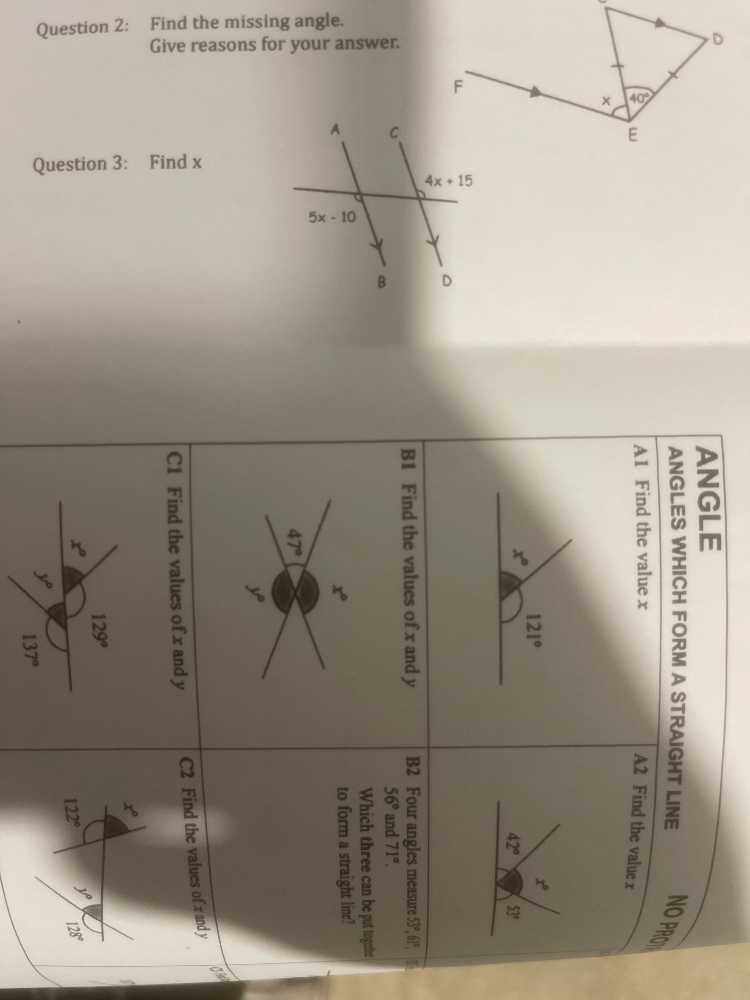 Question 2: Find the missing angle. Give | StudyX