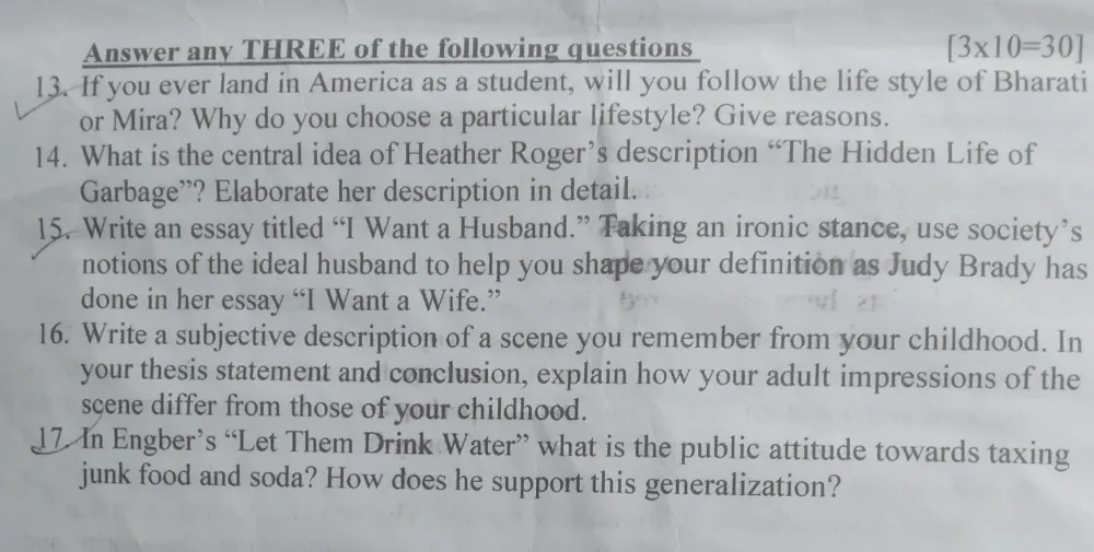 Answer any THREE of the following questions | StudyX