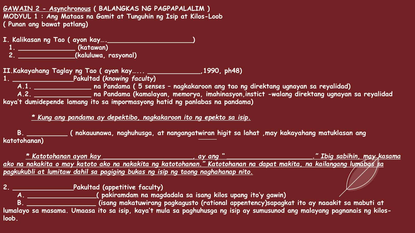 GAWAIN 2 - Asynchronous (BALANGKAS NG | StudyX