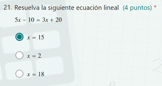 21. Resuelva la siguiente ecuación lineal (4 | StudyX