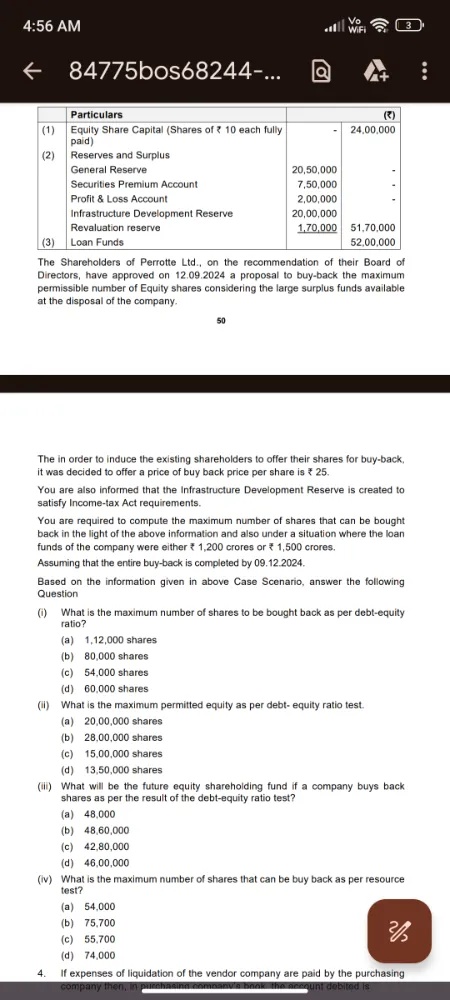 Particulars (1) Equity Share Capital (Shares