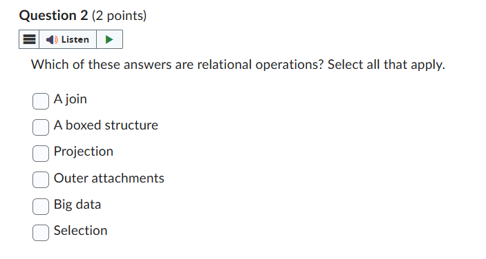 Which of these answers are relational | StudyX