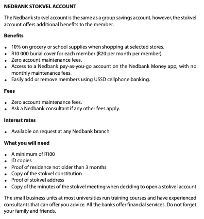 Compare the stokvel account from FNB with | StudyX
