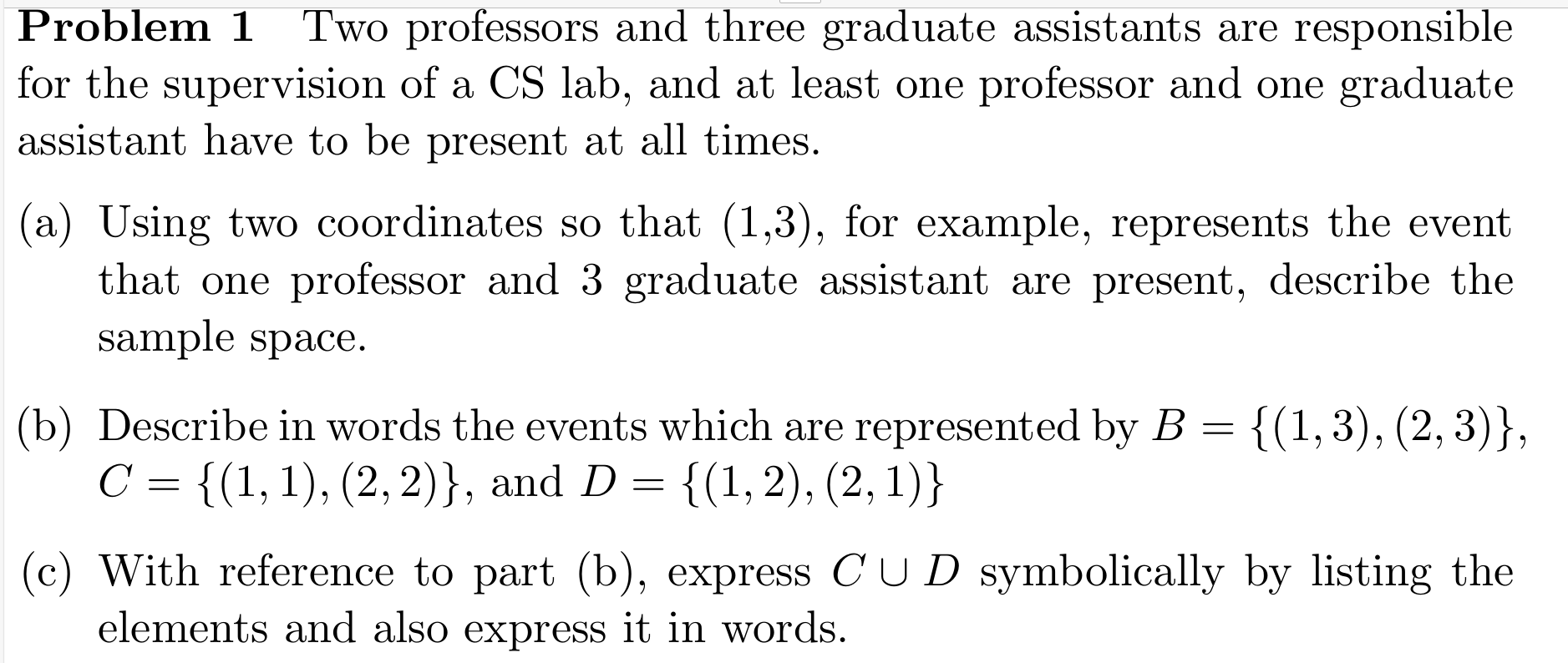 Problem 1 Two professors and three graduate | StudyX