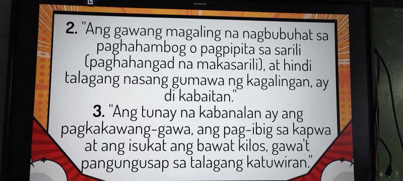 "Ang gawang magaling na nagbubuhat sa