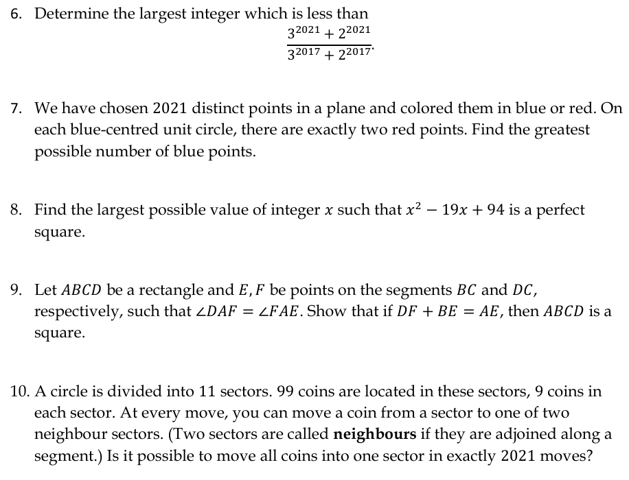 6. Determine the largest integer which is | StudyX