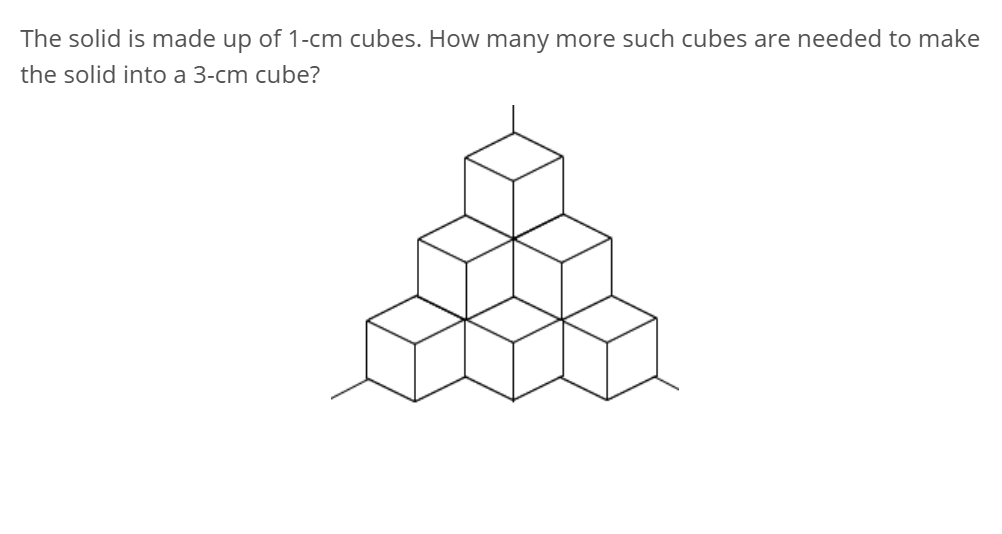 The solid is made up of 1-cm cubes. How many | StudyX
