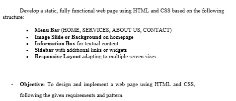 Develop a static, fully functional web page | StudyX