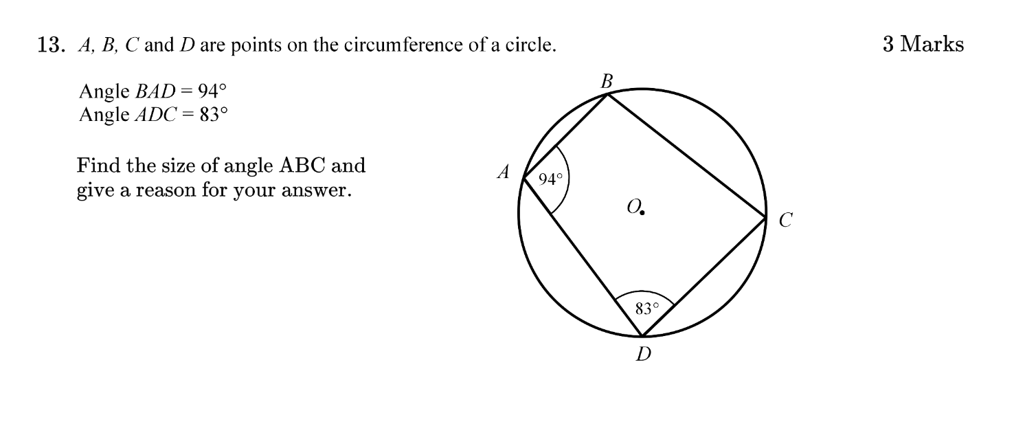 13. A, B, C and D are points on the | StudyX