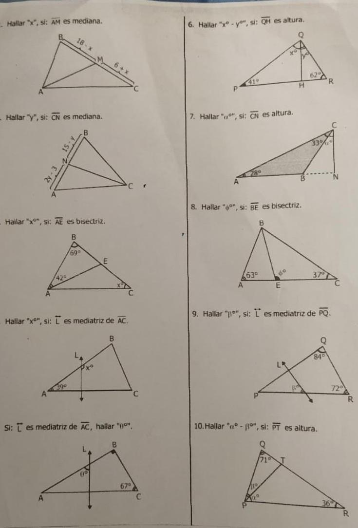 1. Hallar "x", si: AM es mediana. 2. Hallar | StudyX