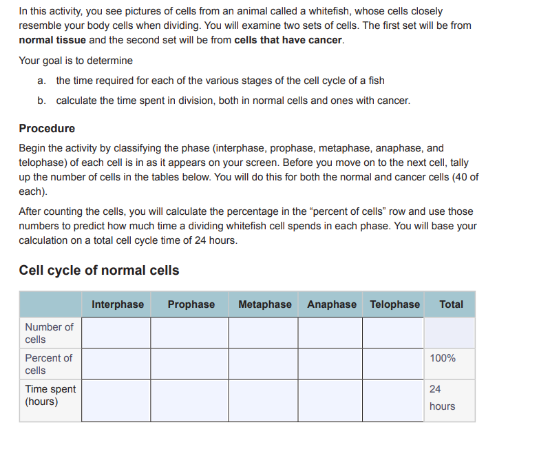 In this activity, you see pictures of cells