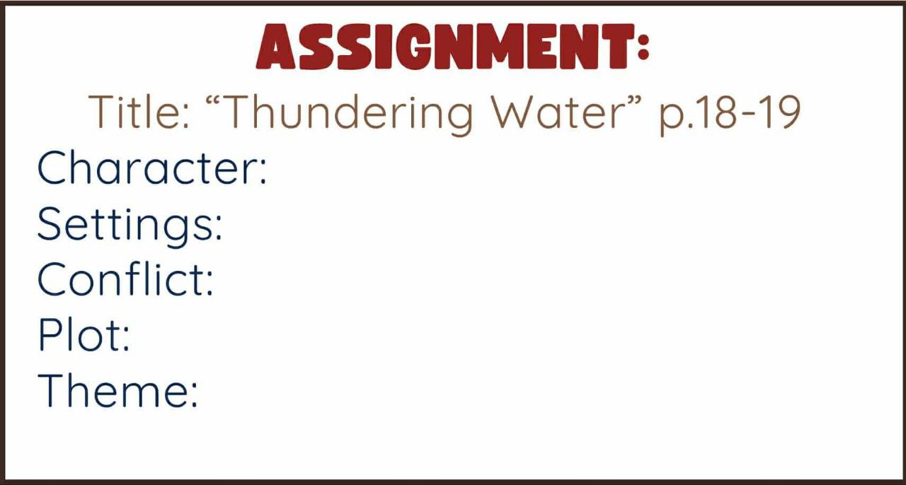 ASSIGNMENT: Title: "Thundering Water” | StudyX