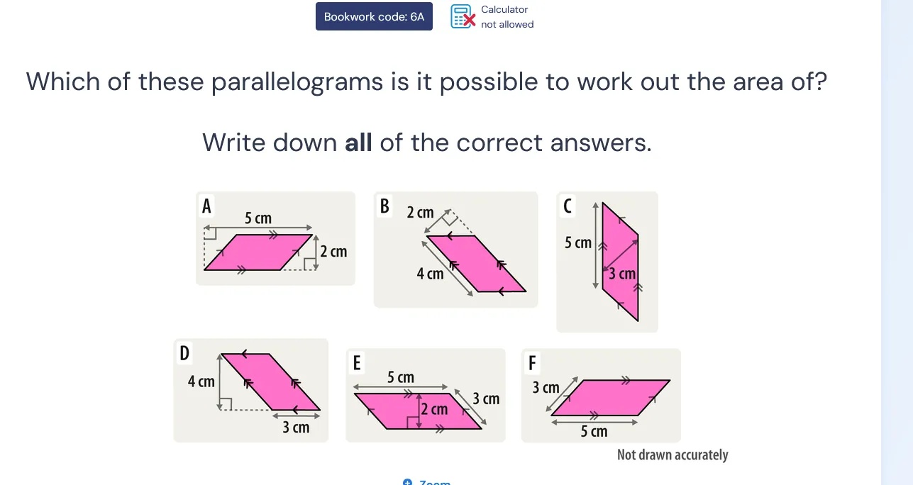 Which of these parallelograms is it possible | StudyX