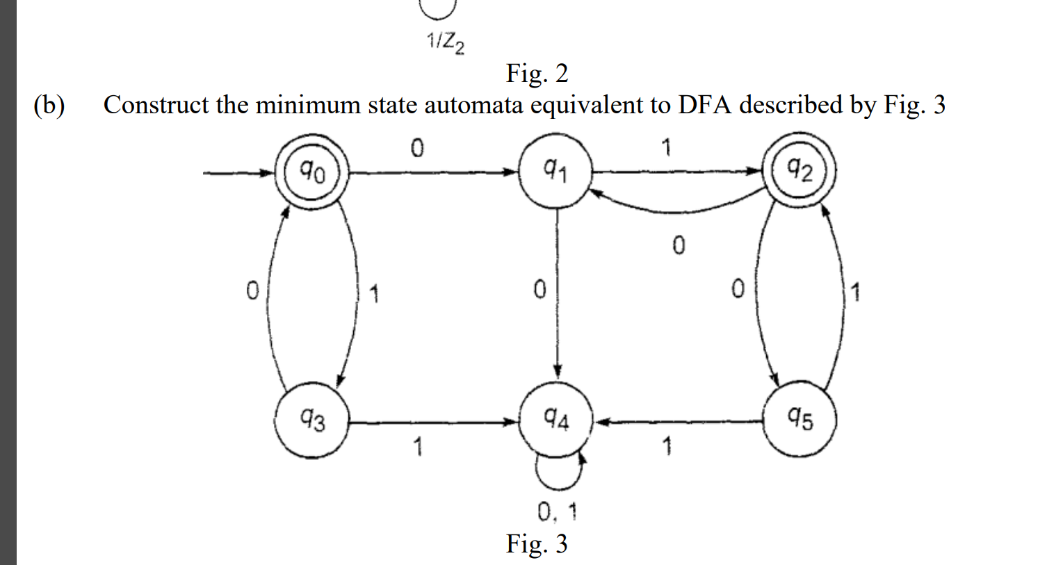 Construct the minimum state automata | StudyX