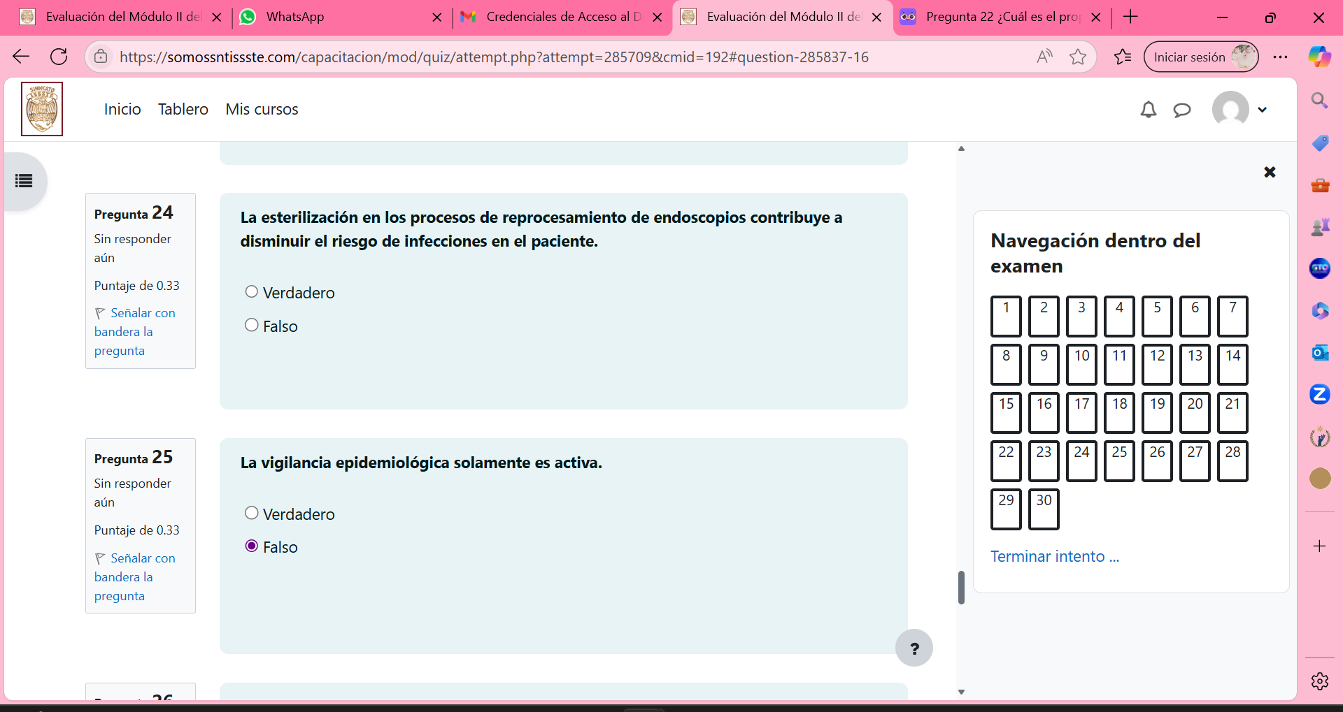 Pregunta 24 La esterilización en los | StudyX