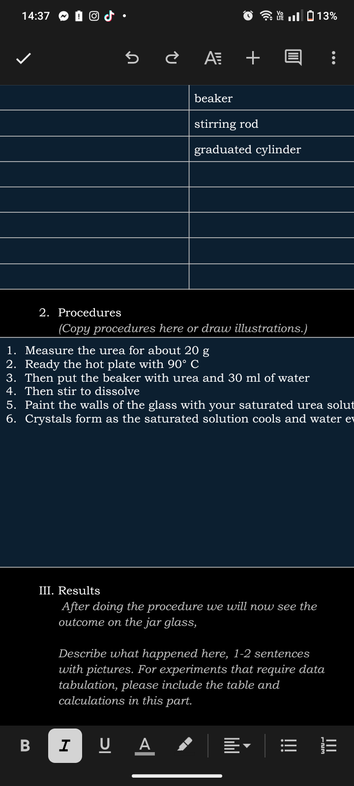 ## Procedures 1. Measure the urea for | StudyX