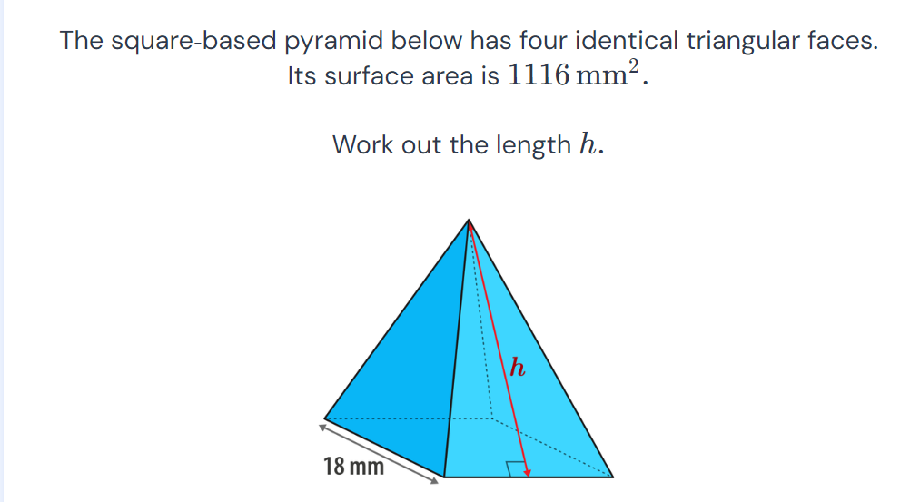 The square-based pyramid below has four | StudyX