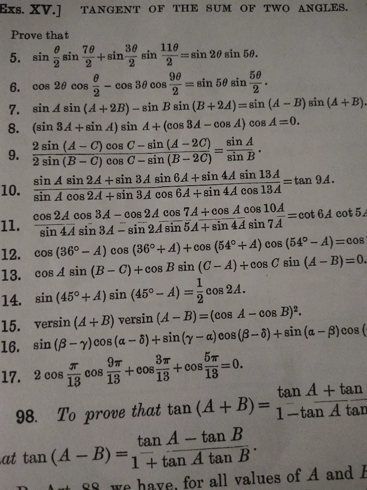 Prove that: 5. $ { }{2} {7 }{2} + | StudyX