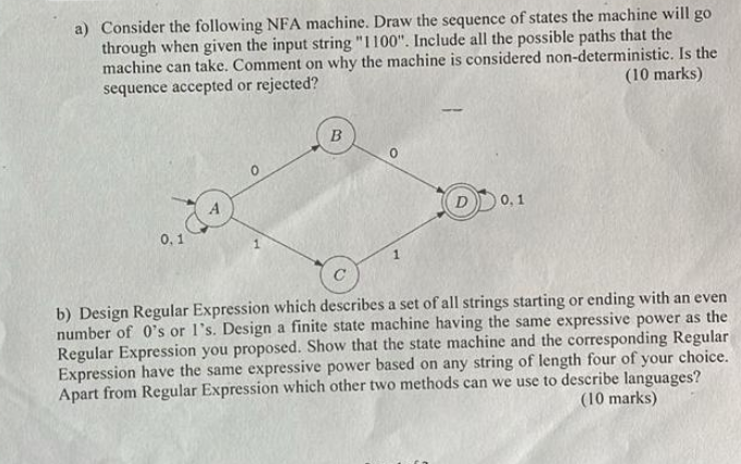 a) Consider the following NFA machine. Draw | StudyX