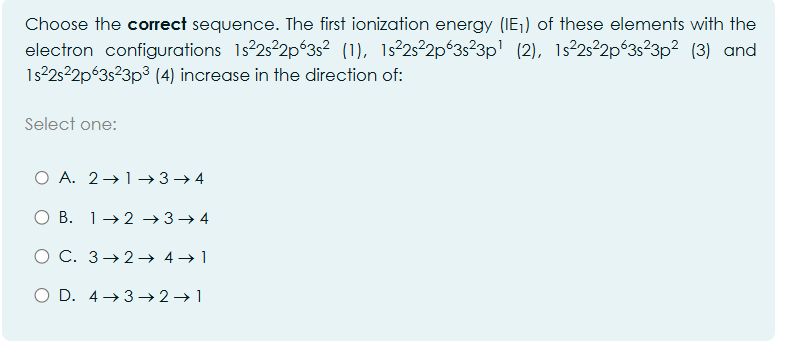 Choose the correct sequence. The first | StudyX