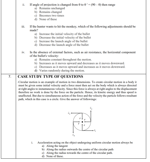 ii. If angle of projection is changed from θ | StudyX