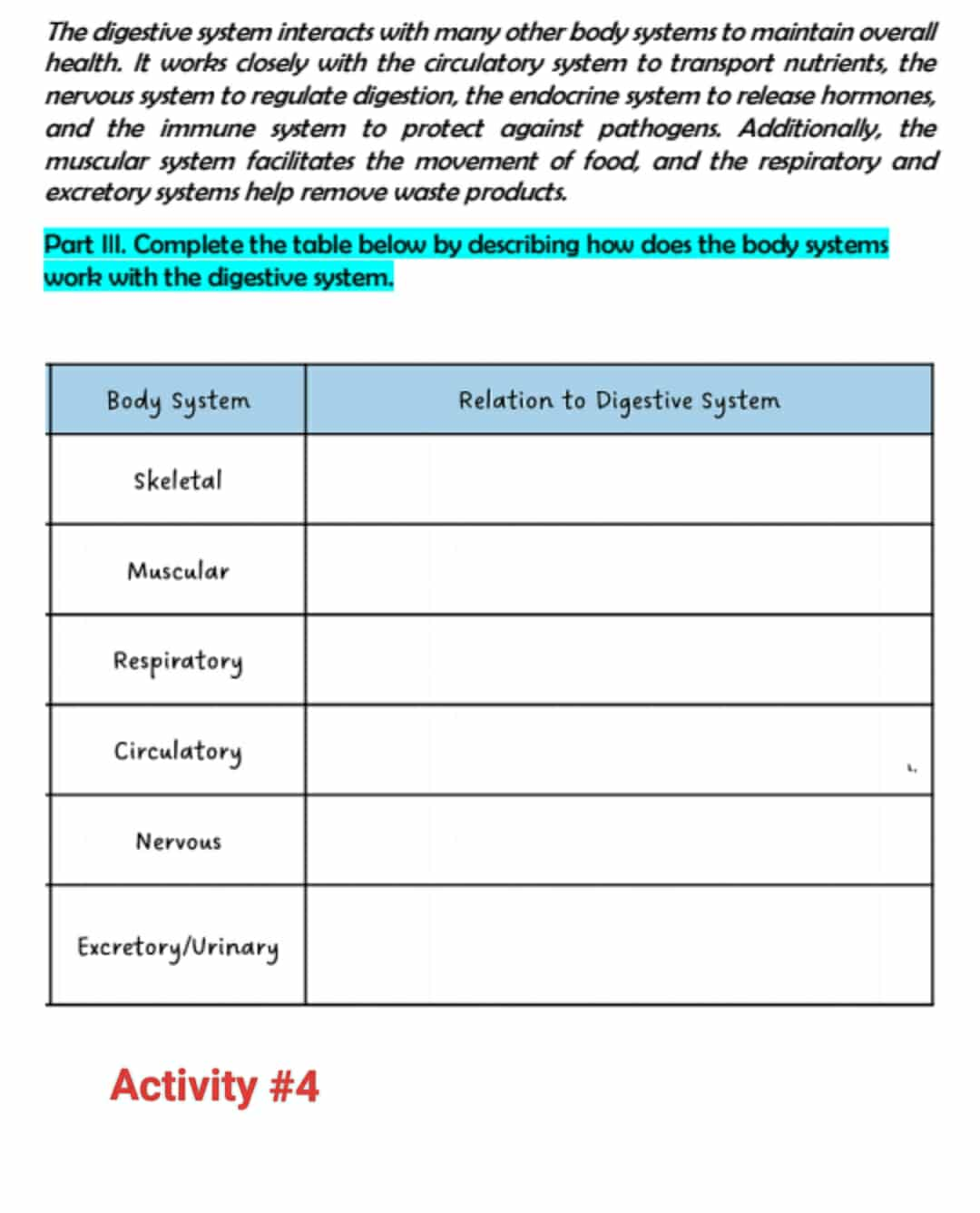Part III. Complete the table below by | StudyX
