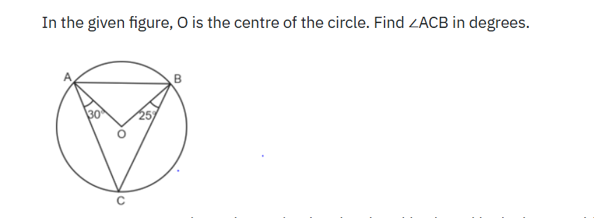 In the given figure, O is the centre of the | StudyX
