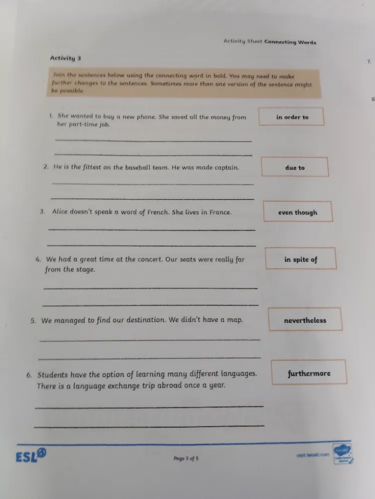 Join the sentences below using the | StudyX