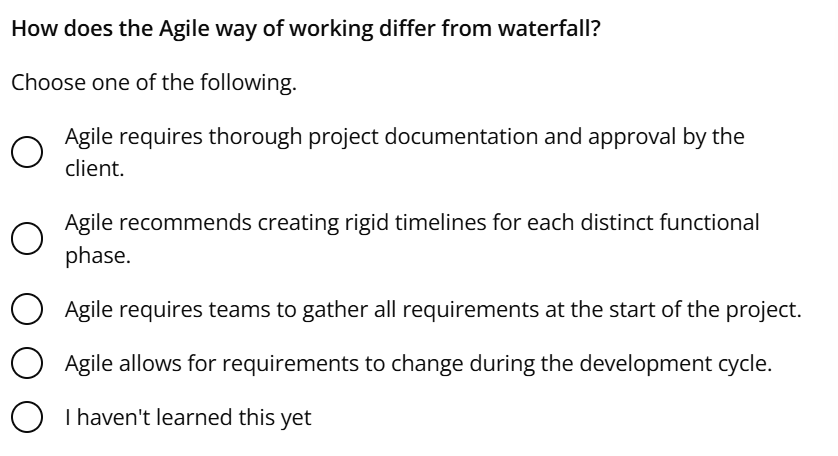How does the Agile way of working differ