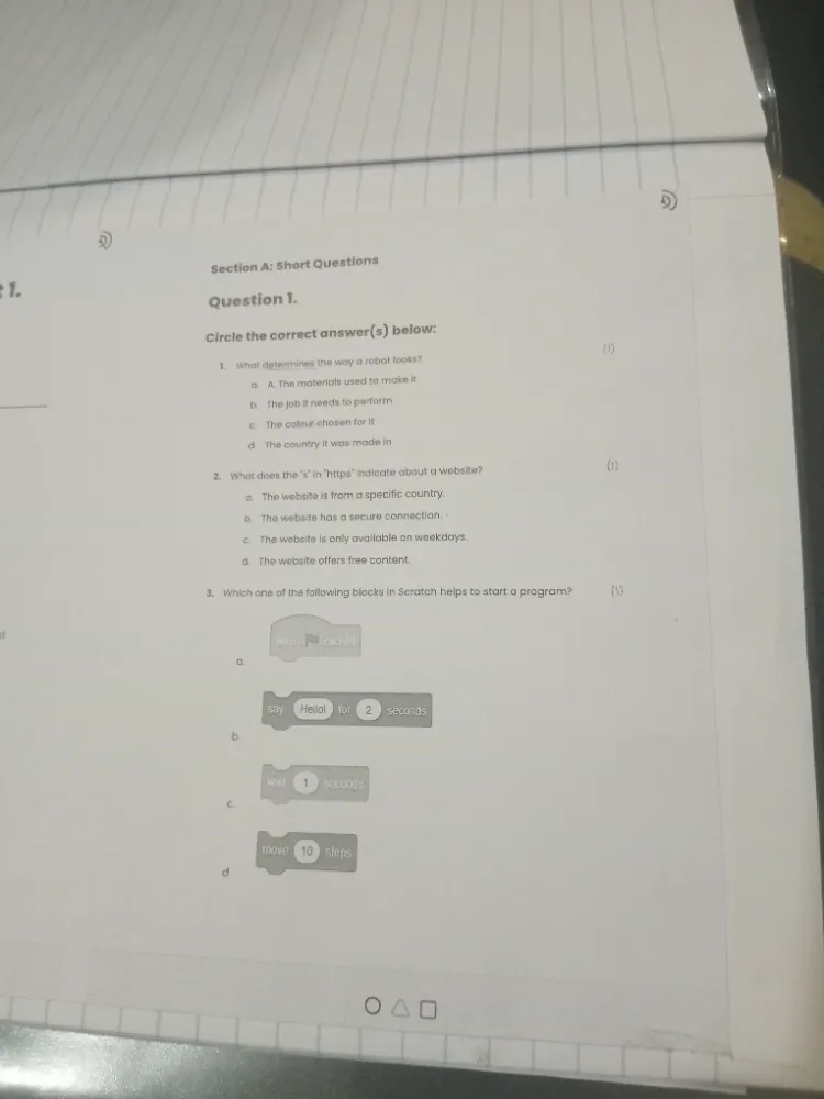 1. What determines the way a robot looks? | StudyX