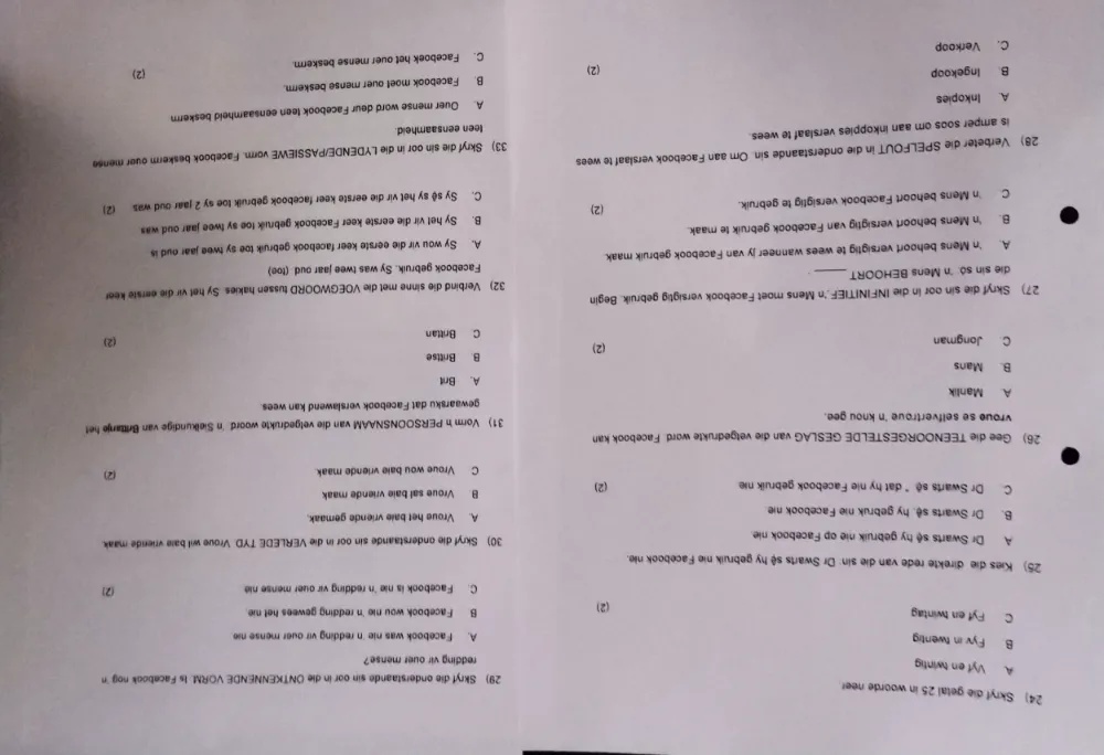 24) Skryf die getal 25 in woorde neer A. | StudyX