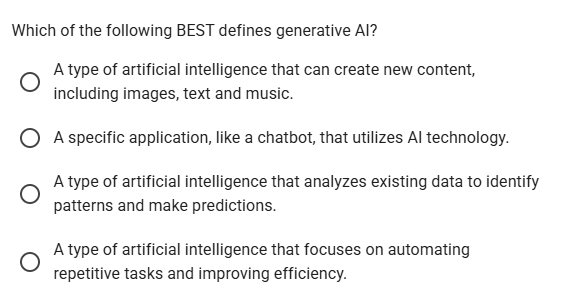 Which of the following BEST defines | StudyX